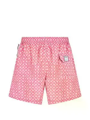 Fedeli Geometric Pattern Drawstring Swim Shorts