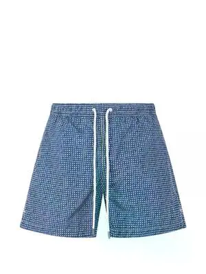 Fedeli Polka-dot Swim Shorts - Blue