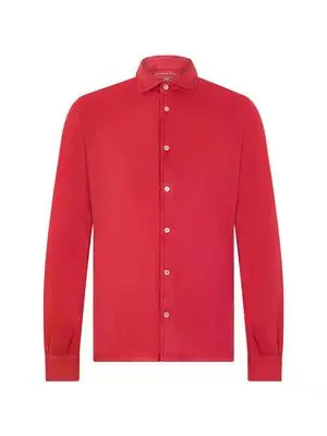 Fedeli Long-sleeve Cotton Shirt - Red