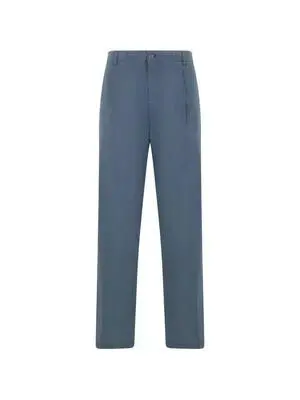Fedeli Pleated Straight-leg Trousers - Blue