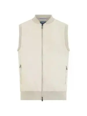 Fedeli Sleeveless Zip-up Vest - Neutrals
