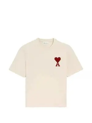 AMI Paris De Coeur Zigzag-embroidered T-shirt