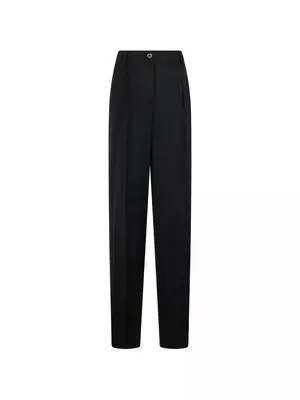 Moschino Pleated Straight-leg Trousers - Black