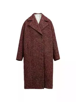 Remain Birger Christensen Double-breasted Tweed Coat - Red