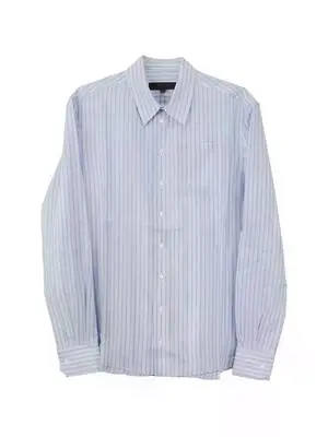 OMAR AFRIDI Vertical-stripe Chest-pocket Shirt - Blue
