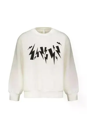 Neil Barrett Fair Isle Thunderbolt Graphic Sweatshirt - Neutrals