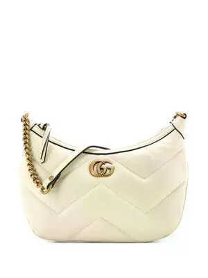 Gucci Gg Marmont Matelassé Leather Small Hobo Bag - Neutrals