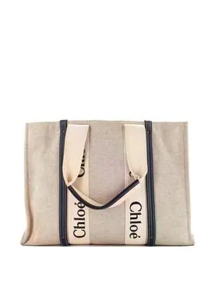 Chloé Woody Large Tote Bag - Neutrals