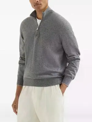 Brunello Cucinelli Cashmere Half-zip Sweater - Grey