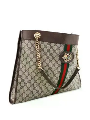 Gucci Rajah Chain Gg Coated Canvas Large Tote Bag
