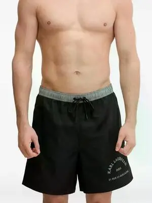 Karl Lagerfeld Logo Print Swim Shorts