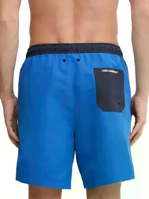 Karl Lagerfeld Logo-print Drawstring Swim Shorts - Blue