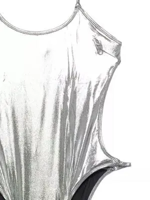 Attico Halterneck Swimsuit With Metallic Effect
