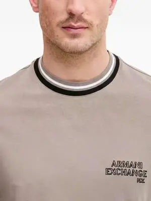 Armani Exchange Logo-print Striped-trim T-shirt