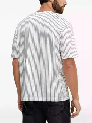 Armani Exchange Pinstriped Logo-print T-shirt