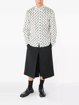 MARINE SERRE Tailored Wool Serge Bermuda Shorts With Pleats