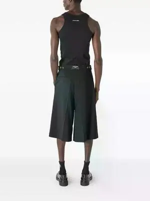 MARINE SERRE Tailored Wool Serge Bermuda Shorts With Pleats