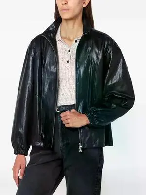 DUNST Faux-leather Bomber Jacket - Black