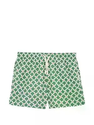 GASSA D AMANTE Geometric Print Swim Shorts - Green