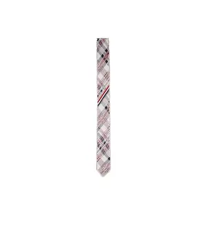 Thom Browne Jacquard Check Neck Tie - White