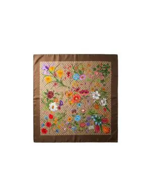 Gucci Printed Gg Wool Silk Shawl - Multicolor