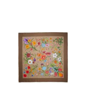 Gucci Printed GG Wool Silk Shawl Multicolor