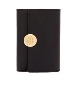 Loewe Pebble Small Vertical Wallet In Shiny Nappa Calfskin - Black