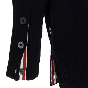 Thom Browne 4-bar Stripe V-neck Cardigan - Navy Blue