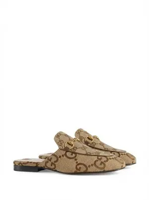 GUCCI Gucci Princetown GG Horsebit Slip-On Mules