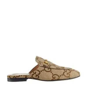 Gucci Gucci Princetown GG Horsebit Slip-On Mules Nude