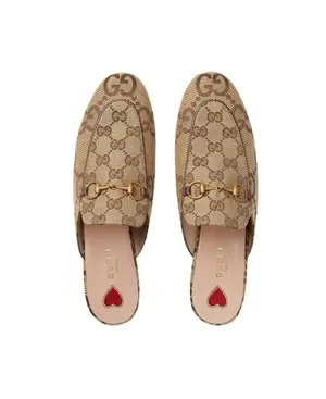 Gucci Princetown Gg Horsebit Slip-on Mules - Nude