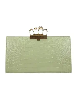 Alexander McQueen Four Ring Clutch - Lightgreen