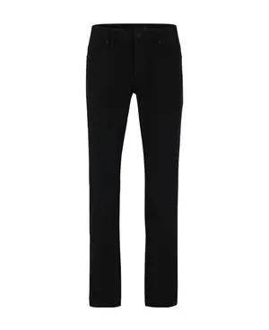 Hugo Boss Mid-rise Tapered-leg Trousers - Black