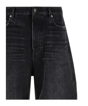 Balenciaga Round Fit Wide-leg Jeans - Black