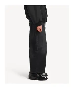 Balenciaga Round Fit Wide-leg Jeans - Black