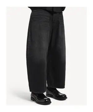 Balenciaga Round Fit Wide-leg Jeans - Black