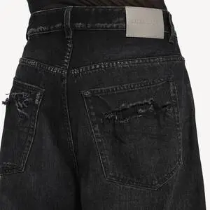 Balenciaga Round Fit Wide-leg Jeans - Black
