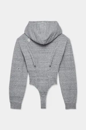 Dsquared2 Logo Printed Distressed Hooded Bodysuit