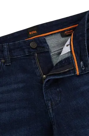 Hugo Boss Mid-rise Straight-leg Jeans - Dark Blue