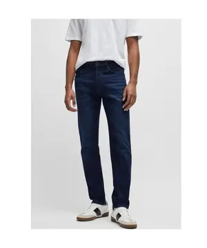 Hugo Boss Mid-rise Straight-leg Jeans - Dark Blue