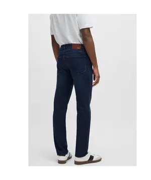 Hugo Boss Mid-rise Straight-leg Jeans - Dark Blue