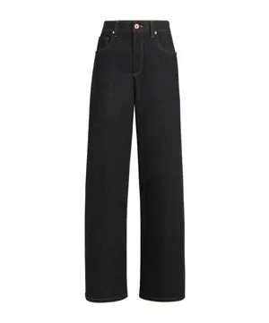 Brunello Cucinelli Loose Barrel Trousers With Monili - Black
