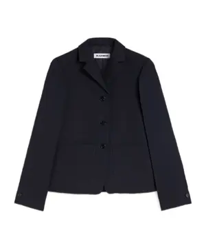 JIL SANDER Wool Gabardine Jacket - Midnight Blue
