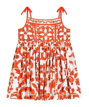Dolce & Gabbana Majolica-print Poplin Dress - Multicolor