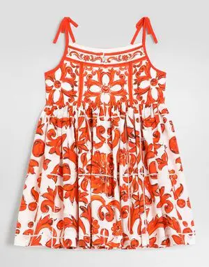 Dolce & Gabbana Majolica Print Poplin Dress