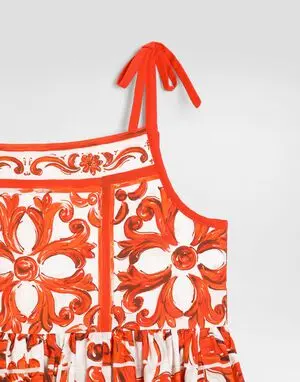 Dolce & Gabbana Majolica Print Poplin Dress