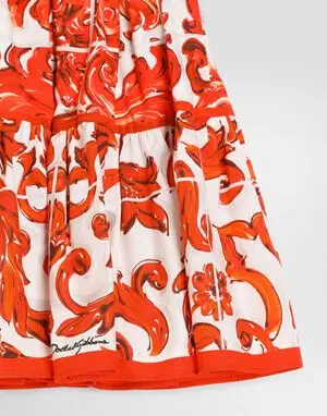Dolce & Gabbana Majolica Print Poplin Skirt