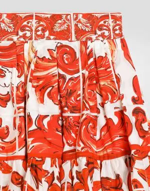 Dolce & Gabbana Majolica Print Poplin Skirt