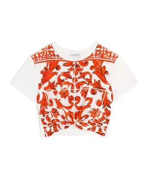 Dolce & Gabbana Majolica Print Jersey T-shirt - Red