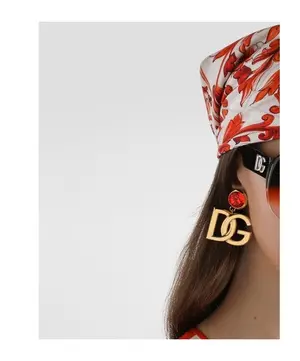 Dolce & Gabbana Clip-on Earrings With Dg Logo - Yellow
